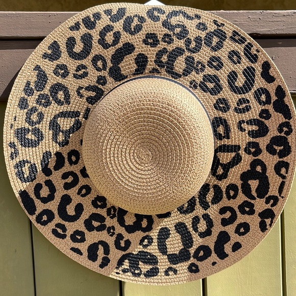 Hair | Nwt Leopard Print Straw Beach Hat | Poshmark
